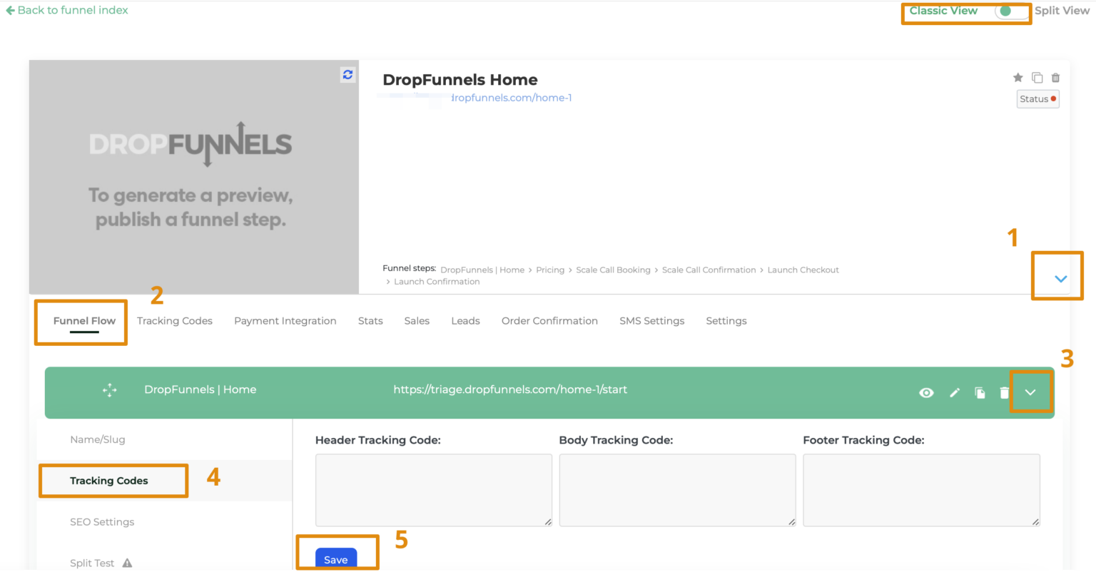 How To Add Tracking Codes To Funnel Pages – DropFunnels Support – Home