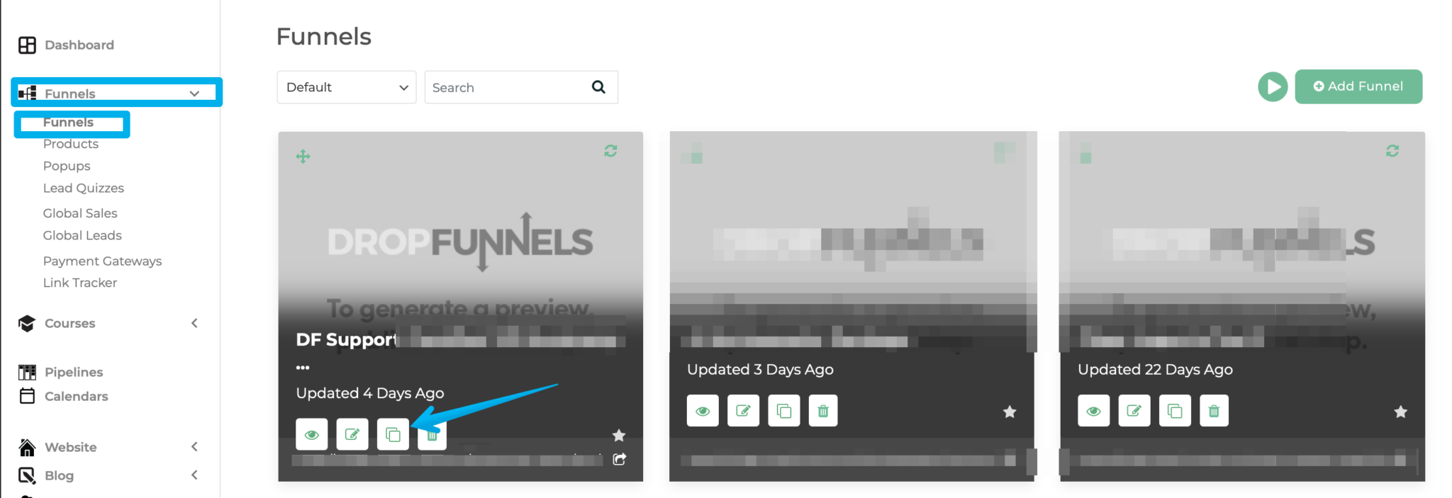 How to Duplicate a Funnel, Webpage and Courses – DropFunnels Support – Home