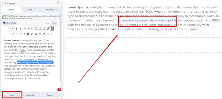 How to change the color of a specific text on a paragraph module ...