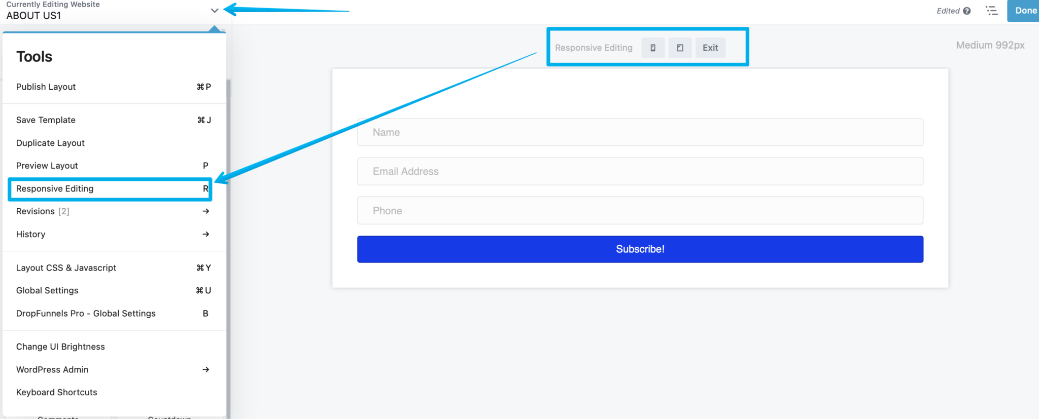 How To Use The Tool Menu – DropFunnels Support – Home