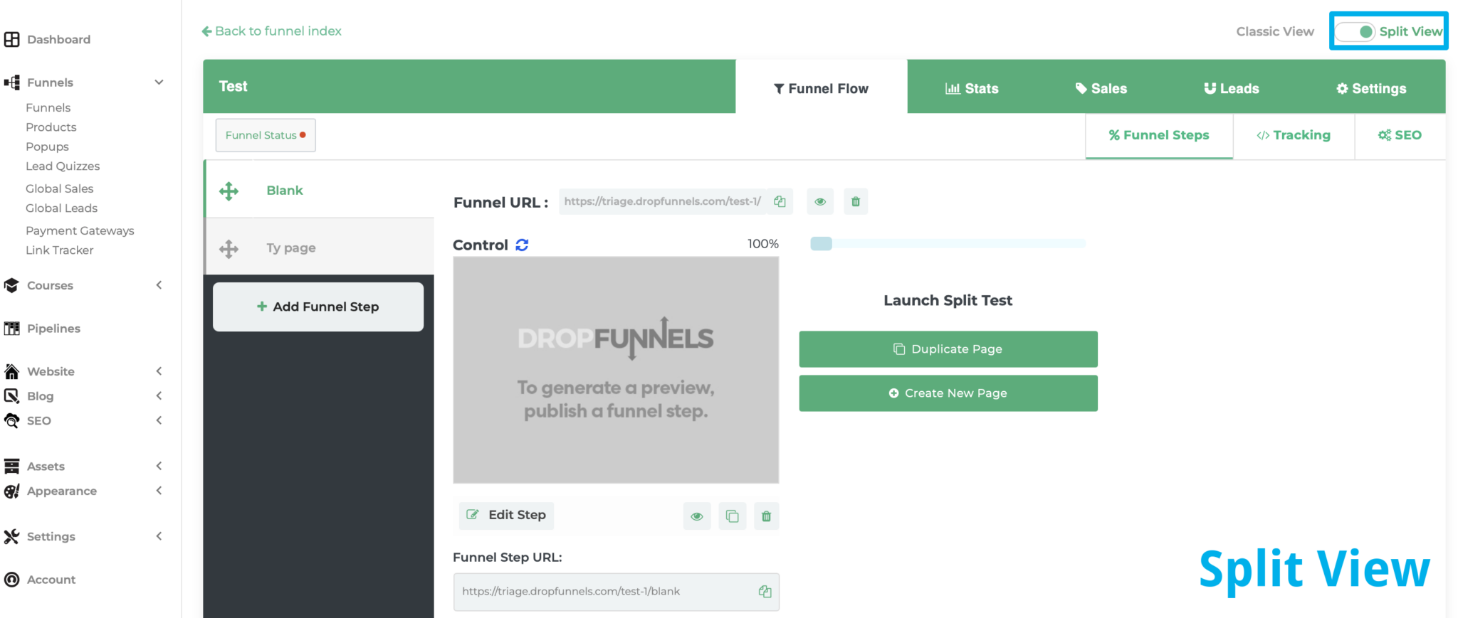 Difference Between Classic and Split View – DropFunnels Support – Home