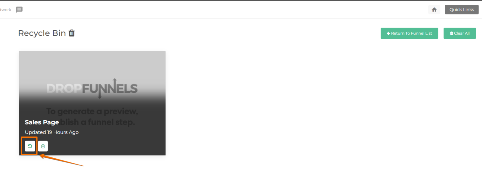 How To Recover Funnel And Steps/Pages – DropFunnels Support – Home