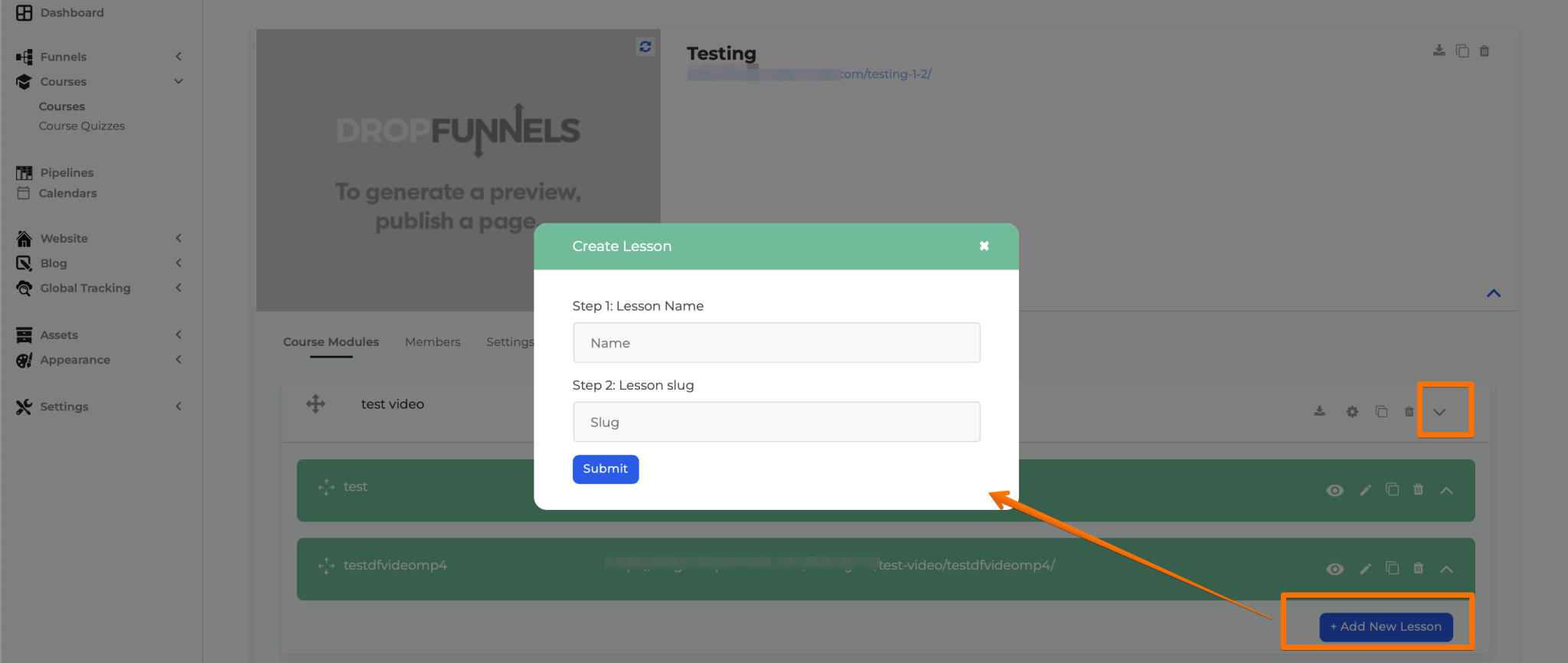 How To Add Course Module, Lesson, and Unit – DropFunnels Support – Home